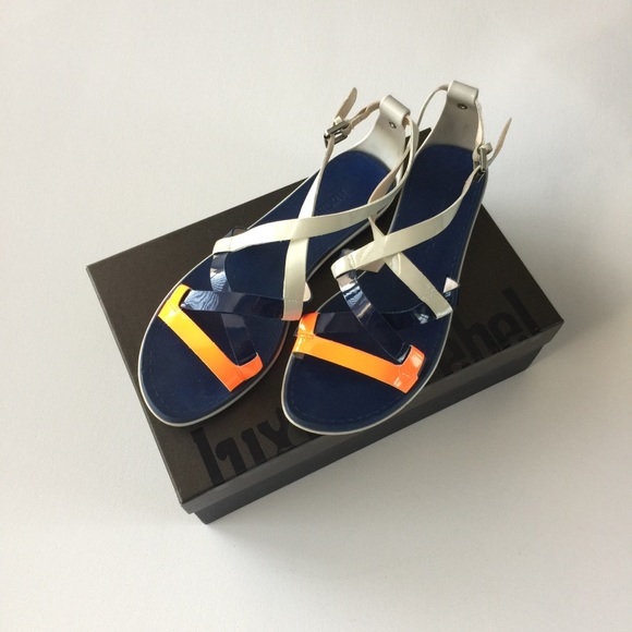 Shoes | Luxury Rebel Shoes Swing Colorblock Flat Sandals | Poshmark